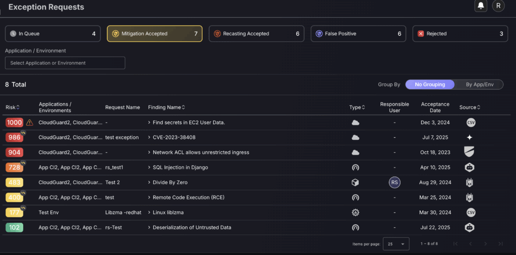 Exception Request Management – Phoenix Security Knowledge Base